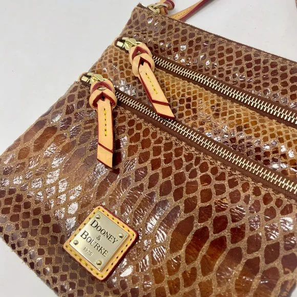 Dooney & Bourke | Bags | Dooney Bourke Snakeprint Northstyle Triple Zip ...